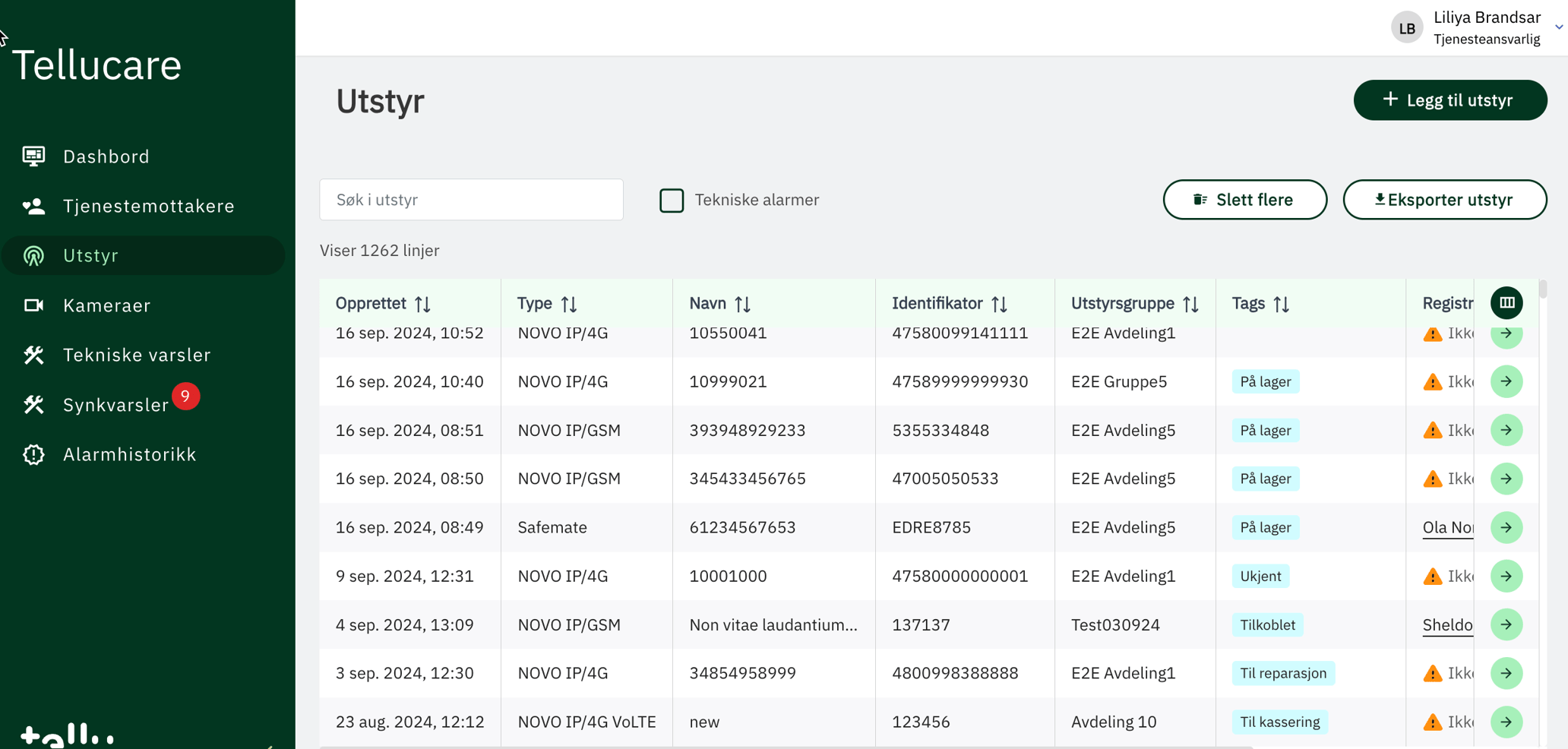 Tellucare: Endringer og forbedringer 03.10.2024