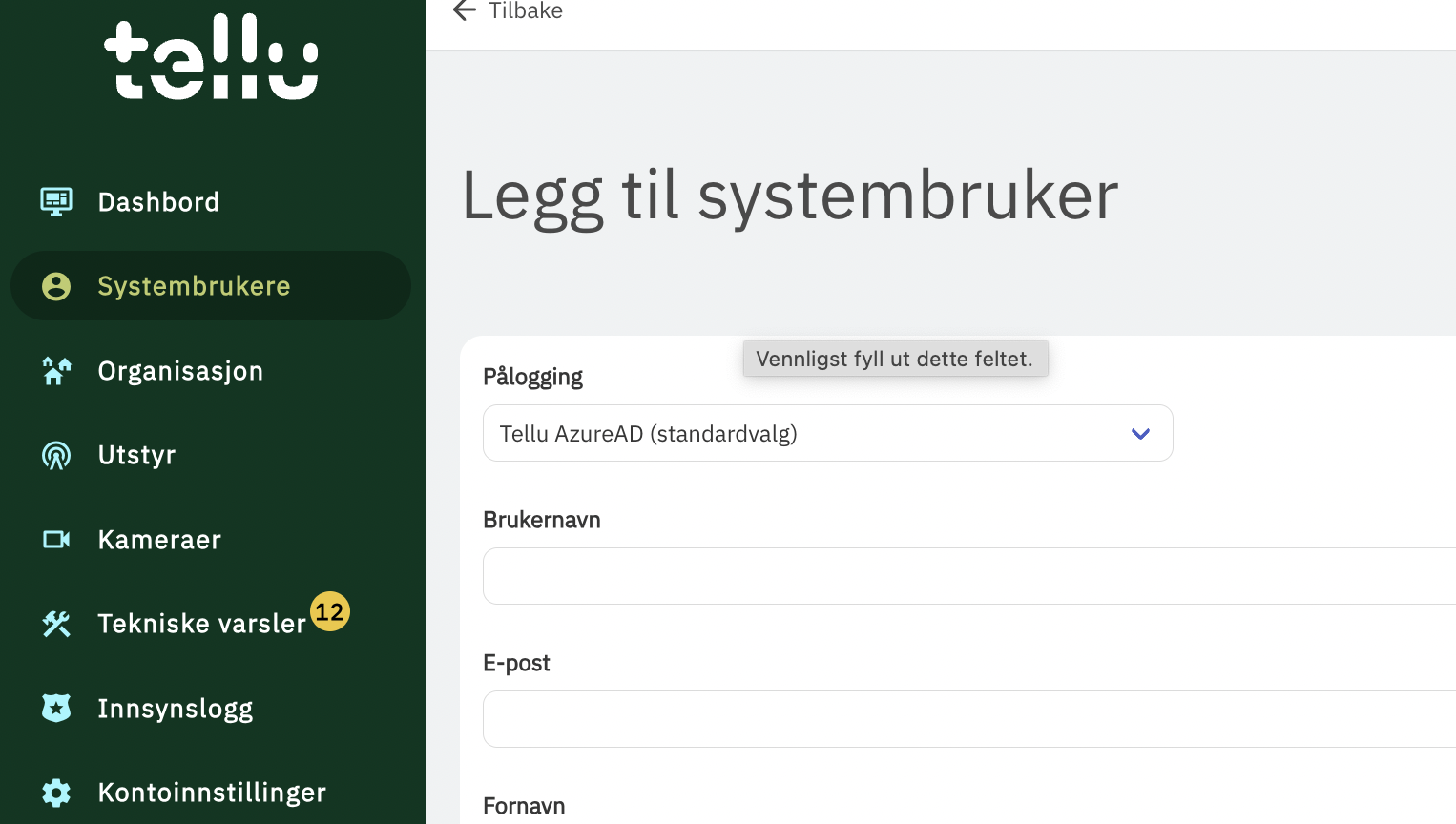 Komme i gang med TelluCare Tilsyn